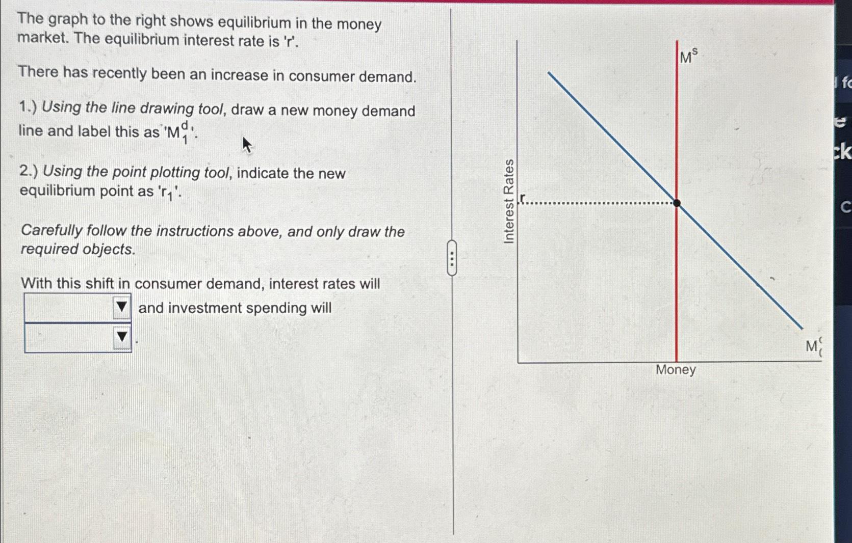 Solved The graph to the right shows equilibrium in the money | Chegg.com