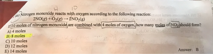 Solved 10 66) Nitrogen monoxide reacts with oxygen according | Chegg.com