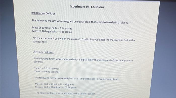 Experiment 109-4 1 of 2 Collision 1 Overview In this | Chegg.com