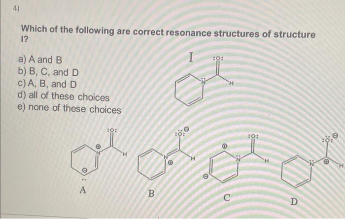 Solved 1) Which of the following is the best Lewis Structure | Chegg.com