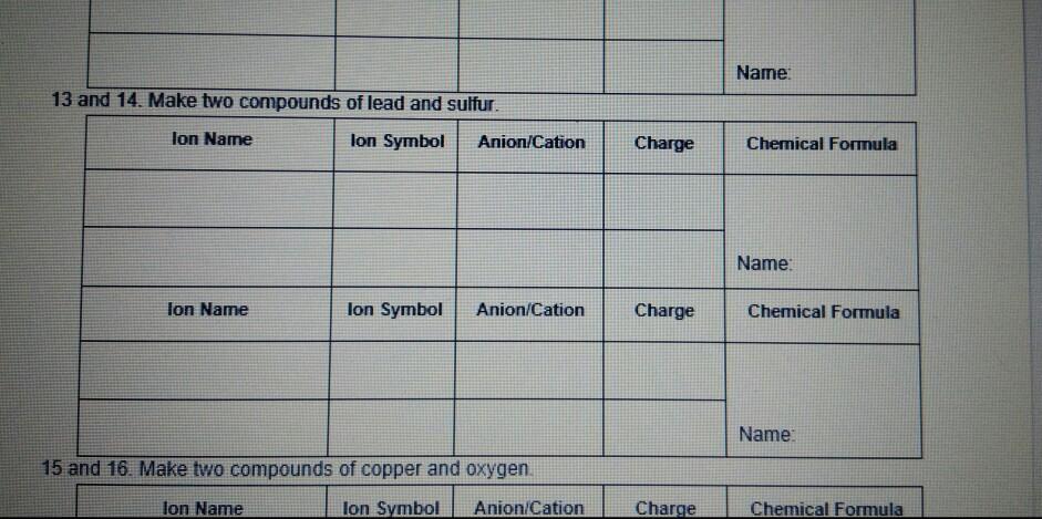 Solved I 11 and 12. Make two compounds of iron and oxygen. | Chegg.com