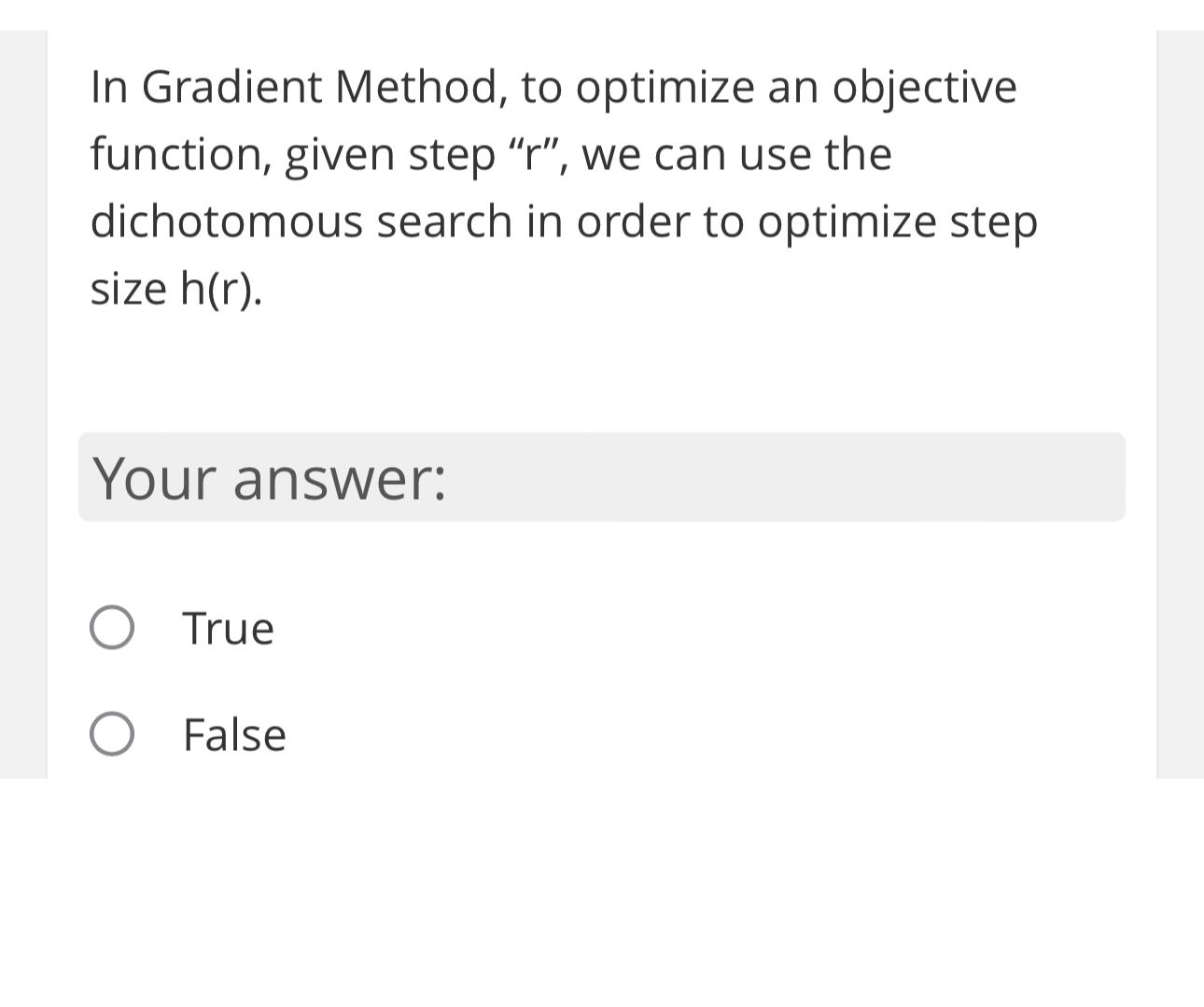Solved In Gradient Method, to optimize an objective | Chegg.com