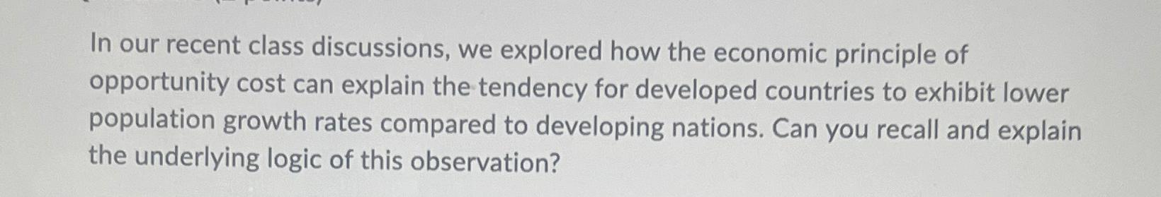 Solved In our recent class discussions, we explored how the | Chegg.com