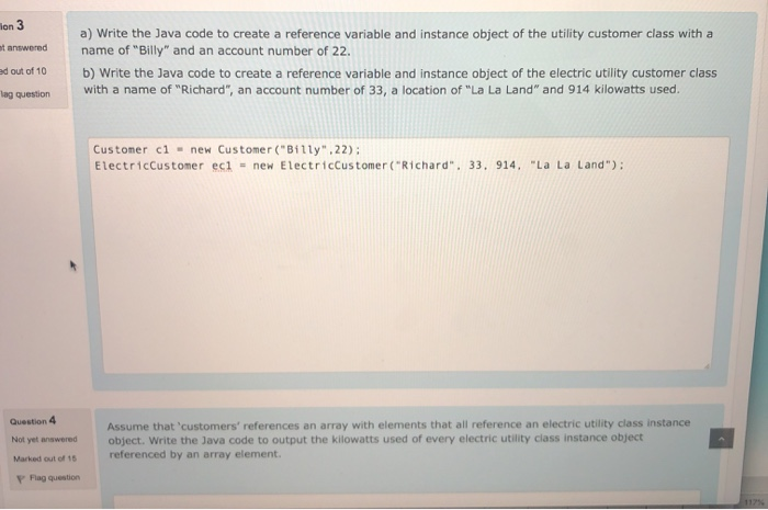 Solved Assume that customers' references an array with | Chegg.com