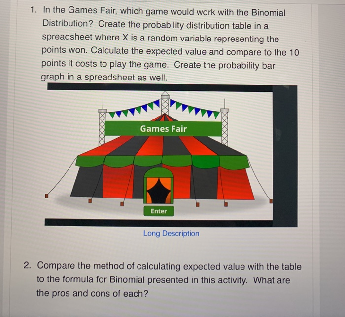 1. In the Games Fair, which game would work with the | Chegg.com