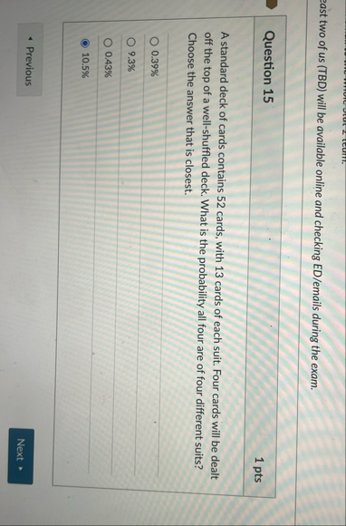 Solved ast two of us (TBD) ﻿will be available online and | Chegg.com