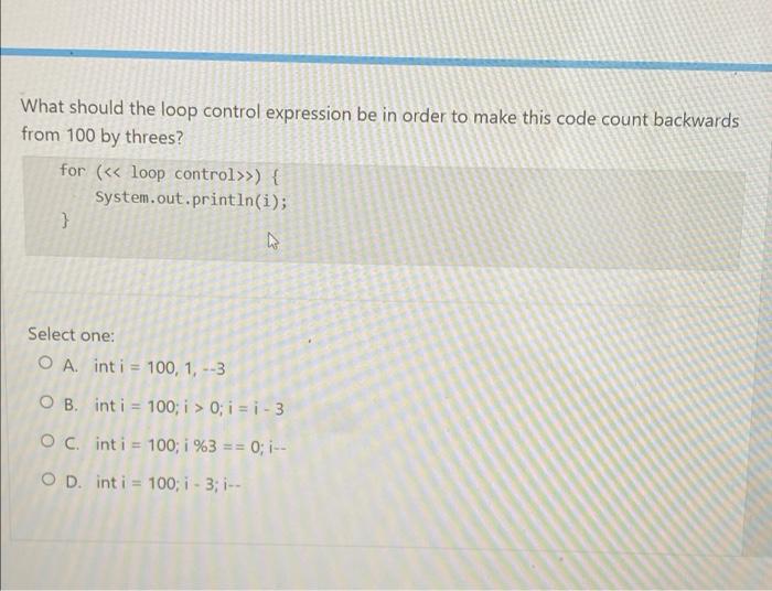 Solved What should the loop control expression be in order | Chegg.com