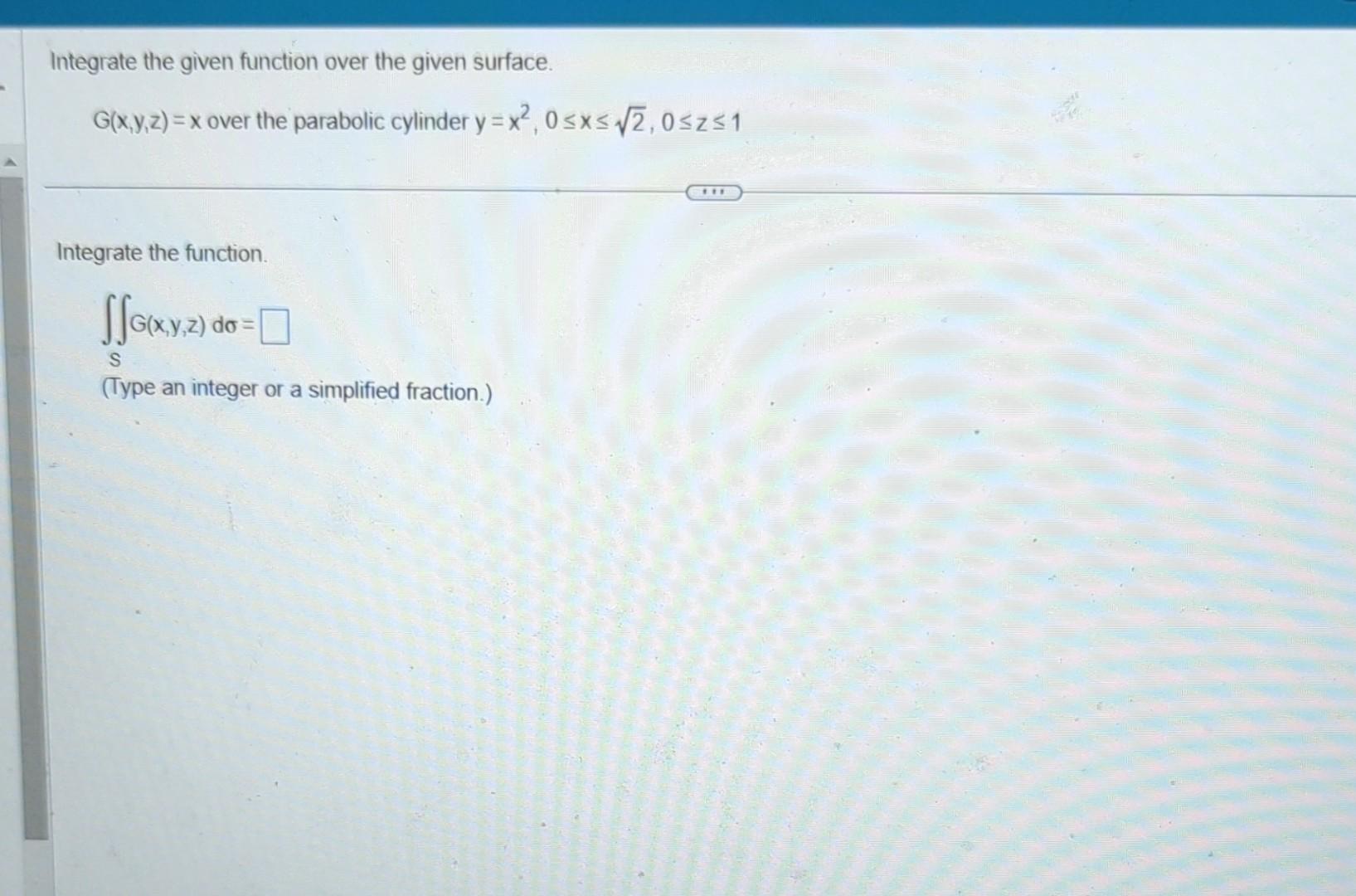 Solved K Integrate the given function over the given | Chegg.com