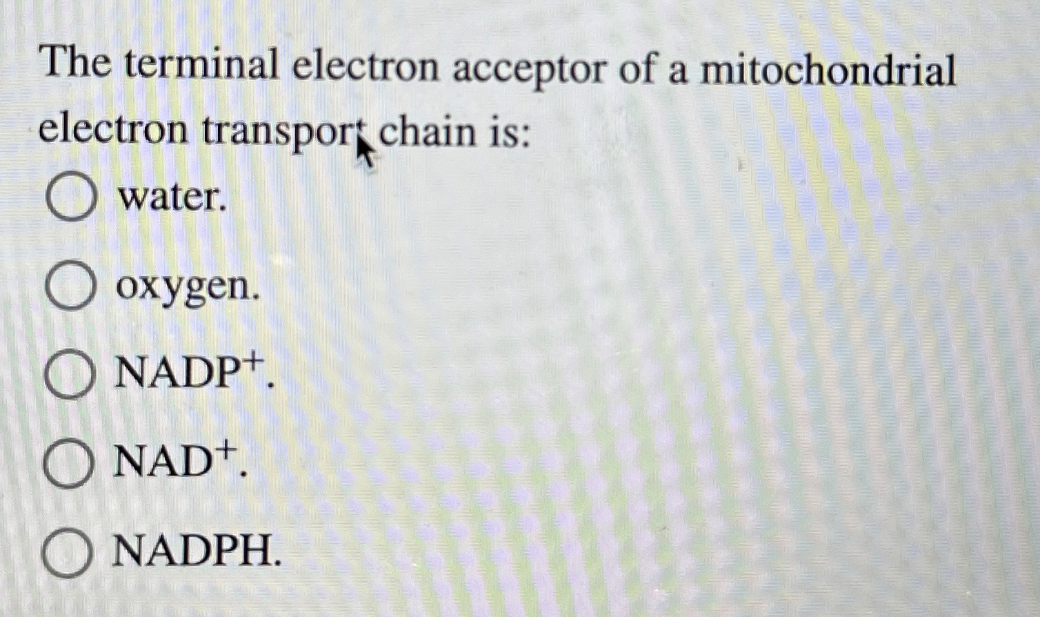 Solved The terminal electron acceptor of a | Chegg.com
