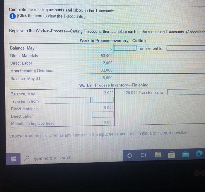 Solved Complete the missing amounts and labels in the | Chegg.com