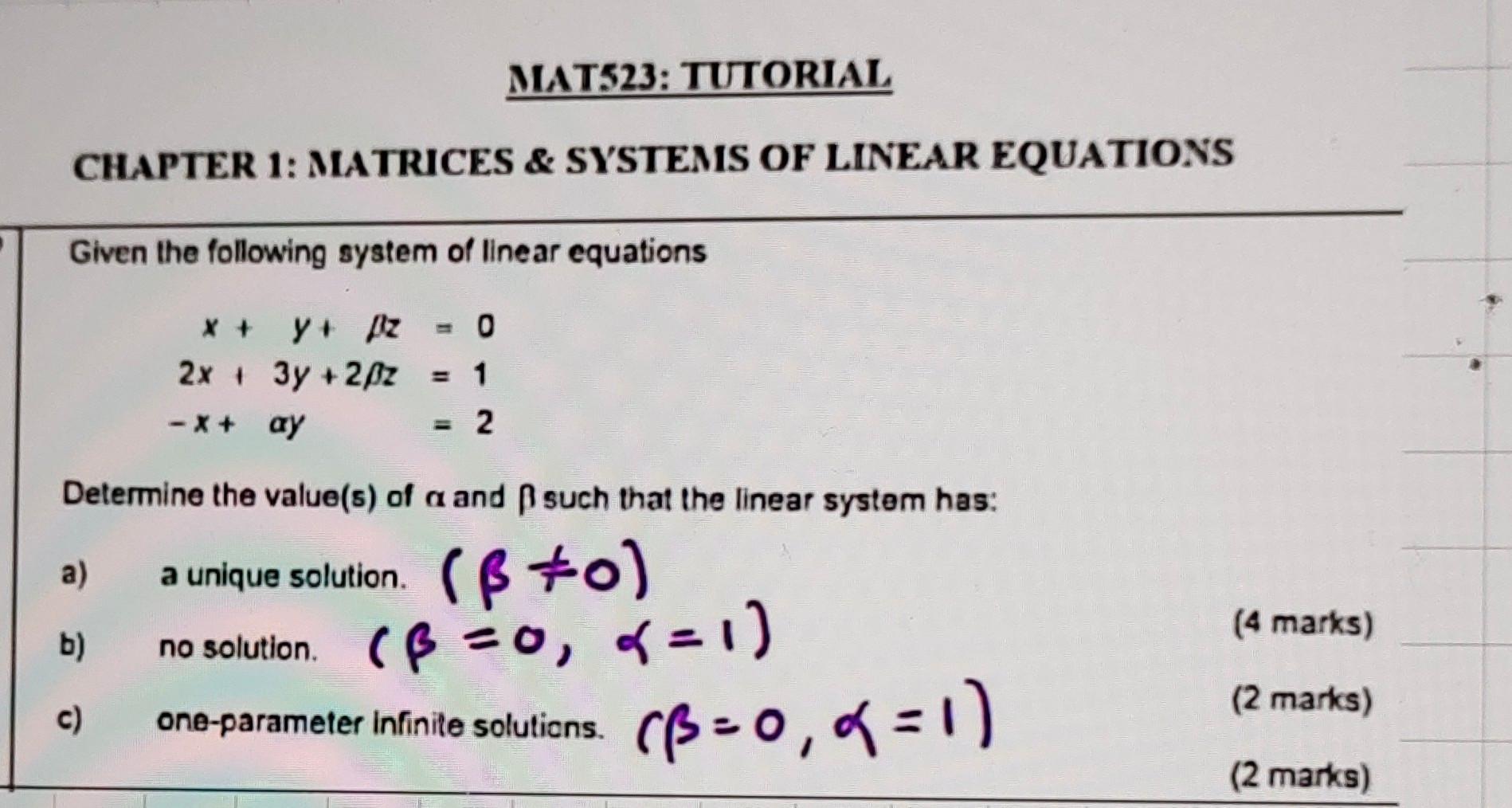 CHAPTER 1: MATRICES \& SYSTENIS OF LINEAR EQUATIONS | Chegg.com