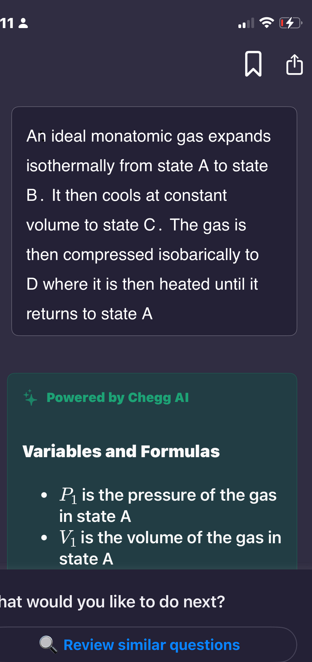 An ideal monatomic gas expands isothermally from | Chegg.com