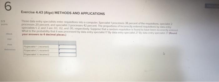 Solved 6 09 pants Exercise 4.43 (Algo) METHODS AND | Chegg.com