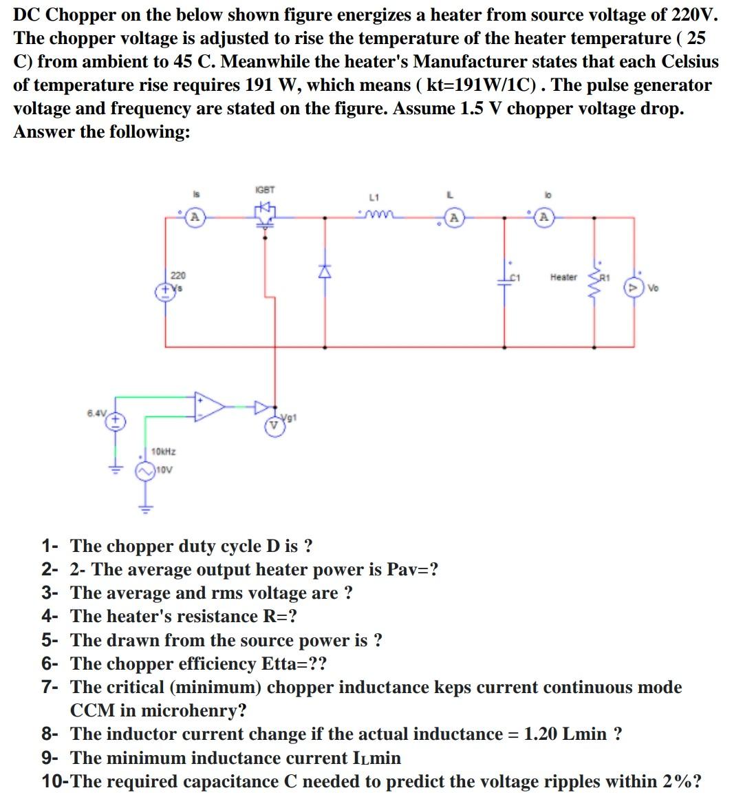 Solved DC Chopper on the below shown figure energizes a | Chegg.com