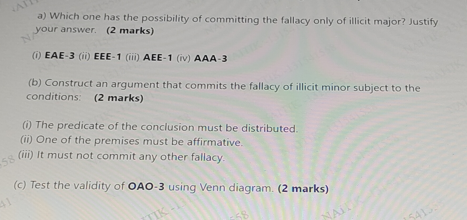 Solved a) ﻿Which one has the possibility of committing the | Chegg.com