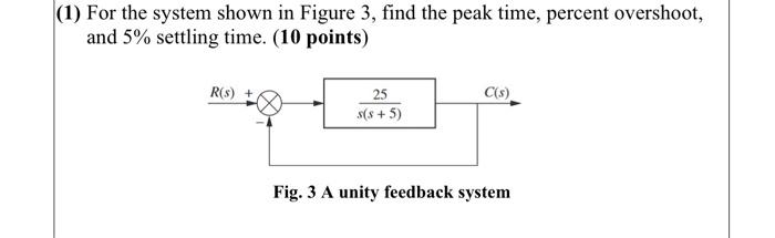 Solved 1) For the system shown in Figure 3 , find the peak | Chegg.com