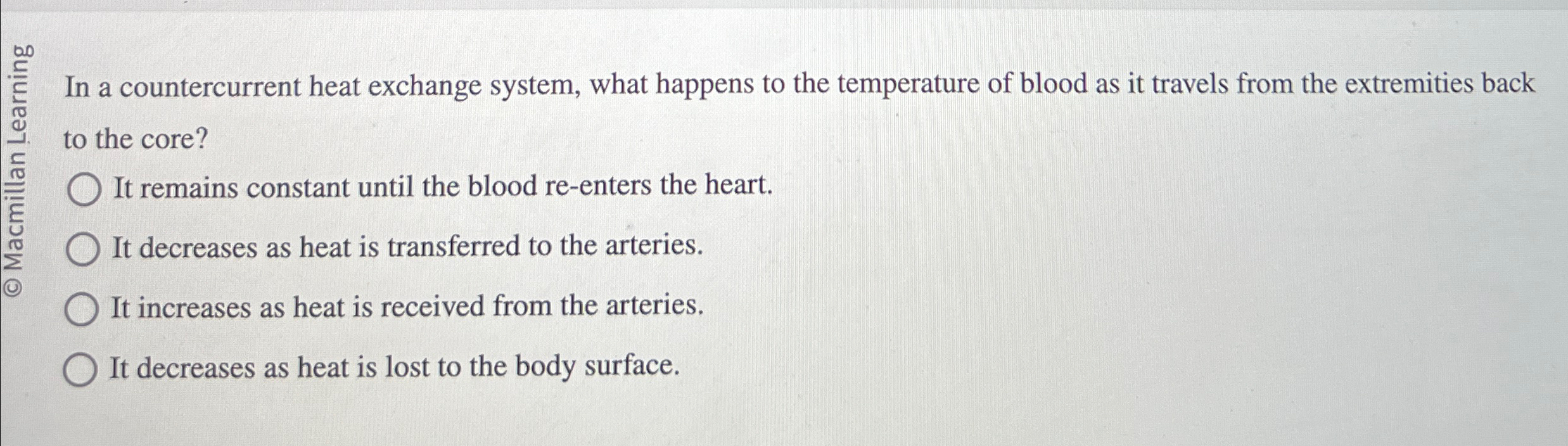 Solved In a countercurrent heat exchange system, what | Chegg.com