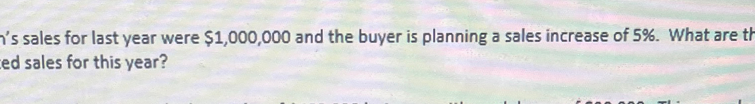 Solved 's sales for last year were $1,000,000 ﻿and the buyer | Chegg.com