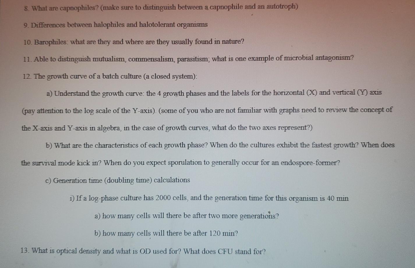 Solved 8. What are capnophiles? (make sure to distinguish | Chegg.com