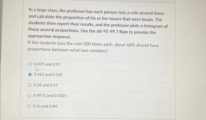 Solved In a large class, the professor has each person toss | Chegg.com