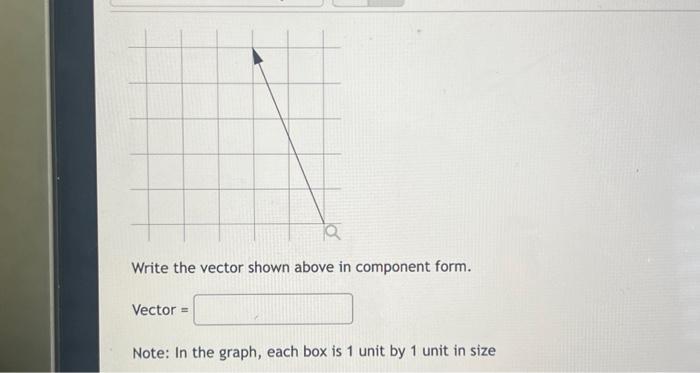 Solved Write the vector shown above in component form. | Chegg.com