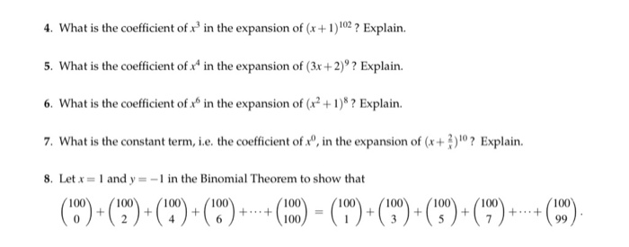 Solved 4. What is the coefficient of in the expansion of (x | Chegg.com