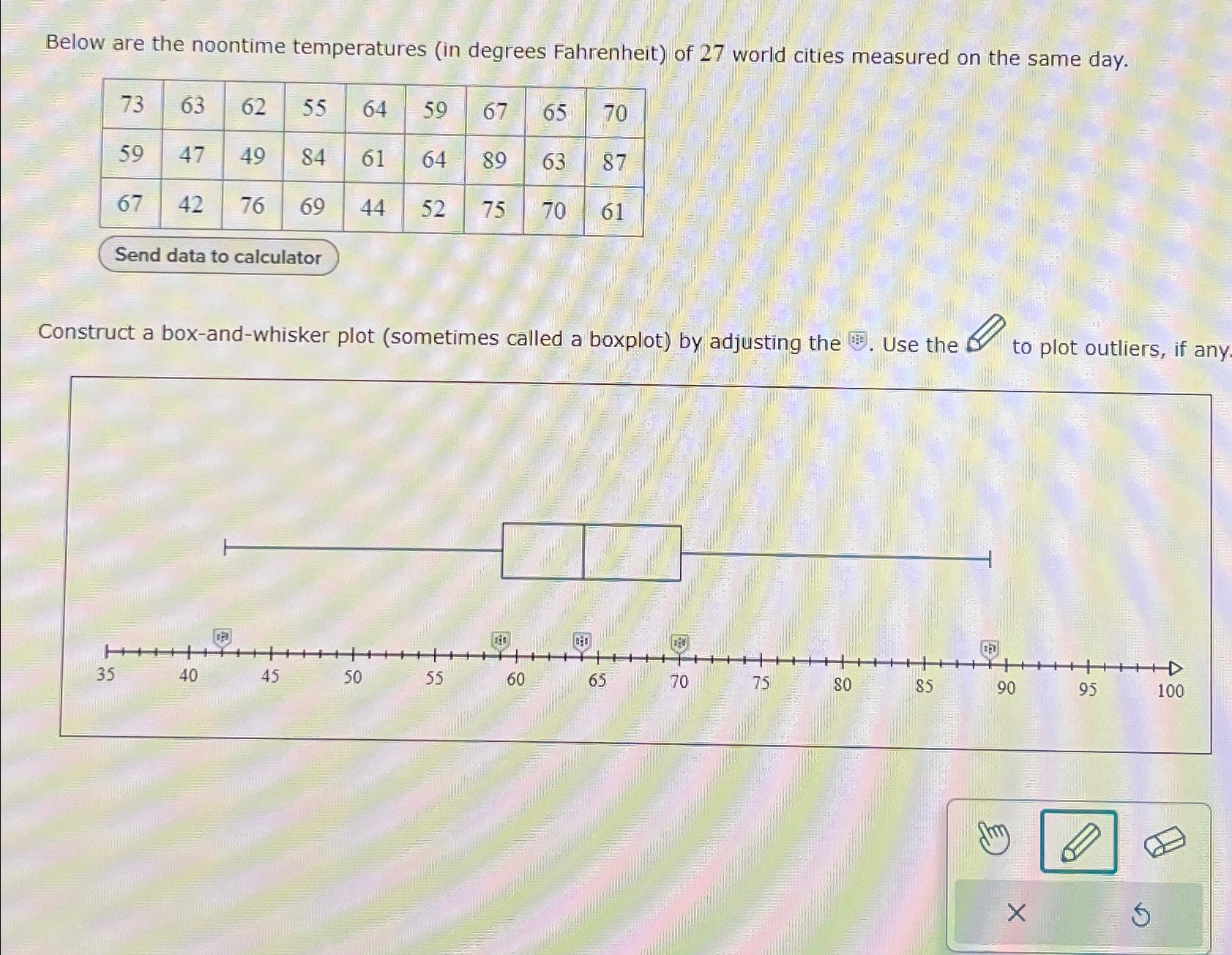 Solved Below are the noontime temperatures (in degrees | Chegg.com