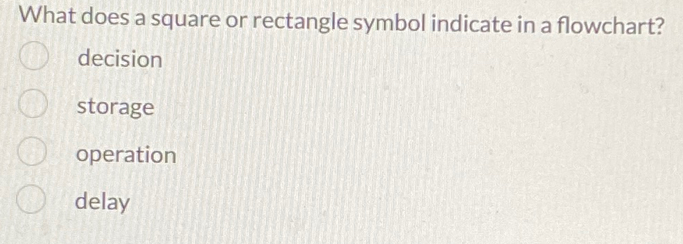 Solved What does a square or rectangle symbol indicate in a | Chegg.com