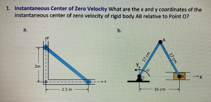Solved 1. Instantaneous Center of Zero Velocity What are the | Chegg.com