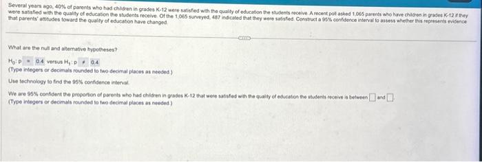 Solved that parents' attitudes toward the qualfy of | Chegg.com