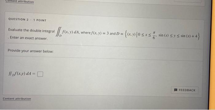 Solved Evaluate the double integral ∬Df(x,y)dA, where | Chegg.com