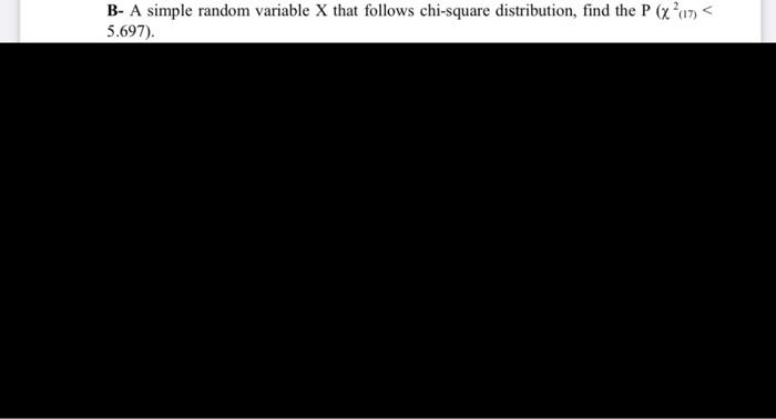 Solved B- A simple random variable X that follows chi-square | Chegg.com