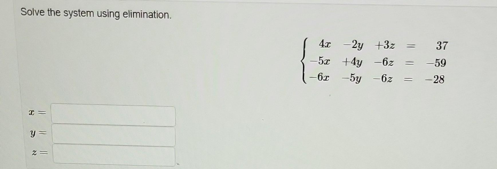 Solved Solve the system using elimination. | Chegg.com