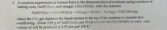 Solved A common experiment at Science Fairs is the | Chegg.com