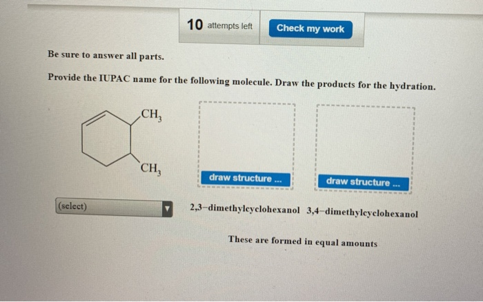 Solved 10 attempts left Check my work Be sure to answer all | Chegg.com