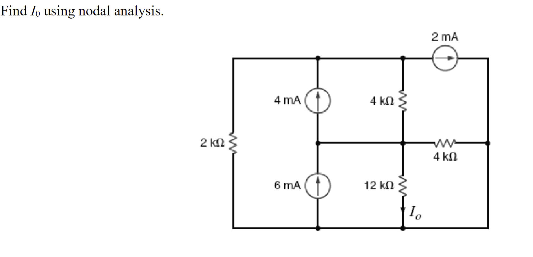 Solved Find I0 ﻿using nodal analysis. ﻿n 1 | Chegg.com