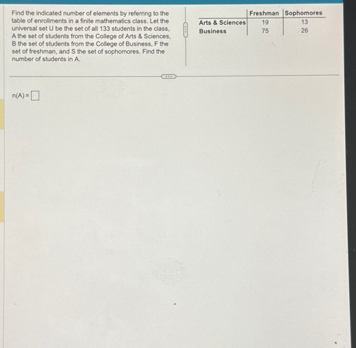Solved Find the indicated number of elements by referring to | Chegg.com