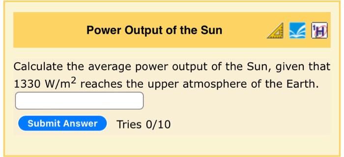 Solved Power Output of the Sun TH Calculate the average | Chegg.com
