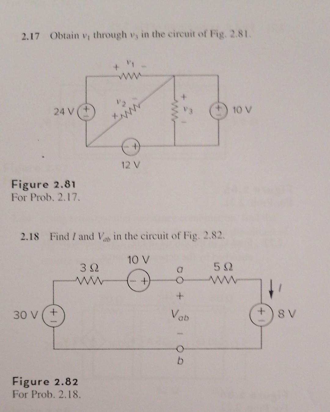 Solved 2.17 Obtain v1 through v3 in the circuit of Fig. | Chegg.com