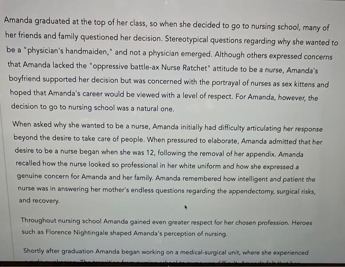 Solved Amanda graduated at the top of her class, so when she | Chegg.com