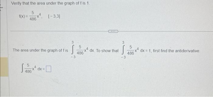 Solved Verify that the area under the graph of f is 1. | Chegg.com