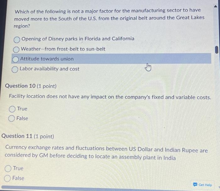 Solved Which of the following is not a major factor for the | Chegg.com
