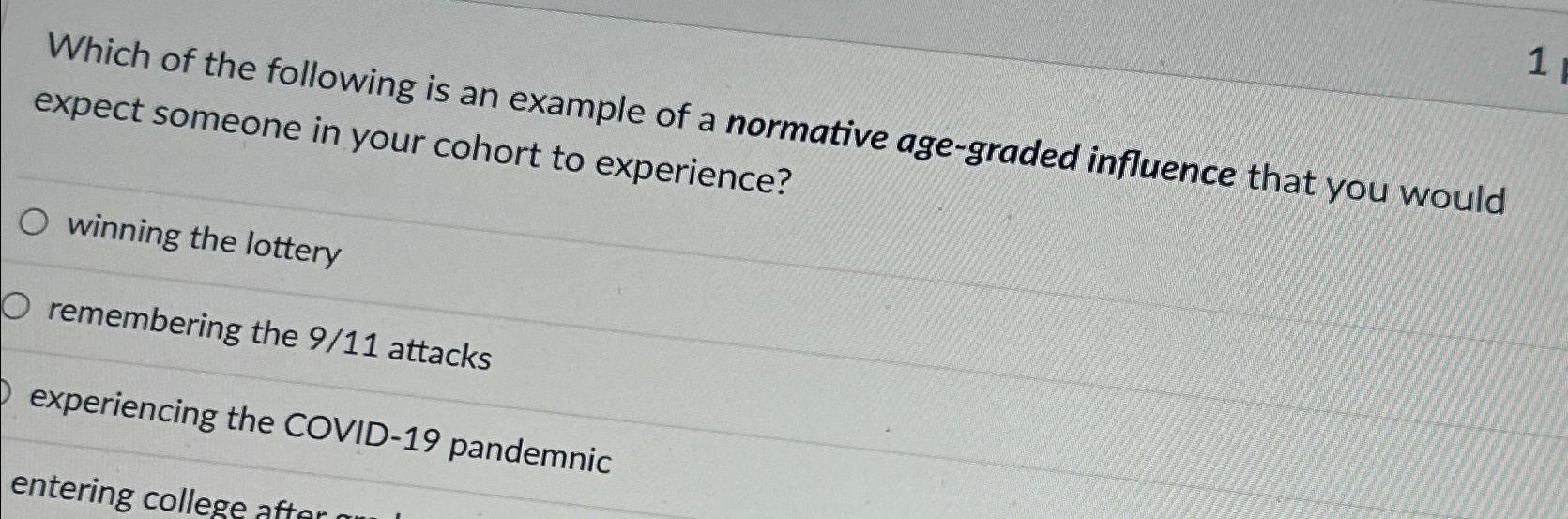 Solved Which of the following is an example of a normative | Chegg.com