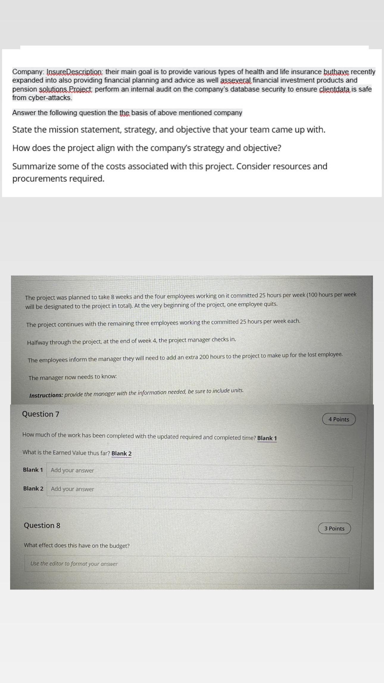 Solved Company: InsureDescription: their main goal is to | Chegg.com