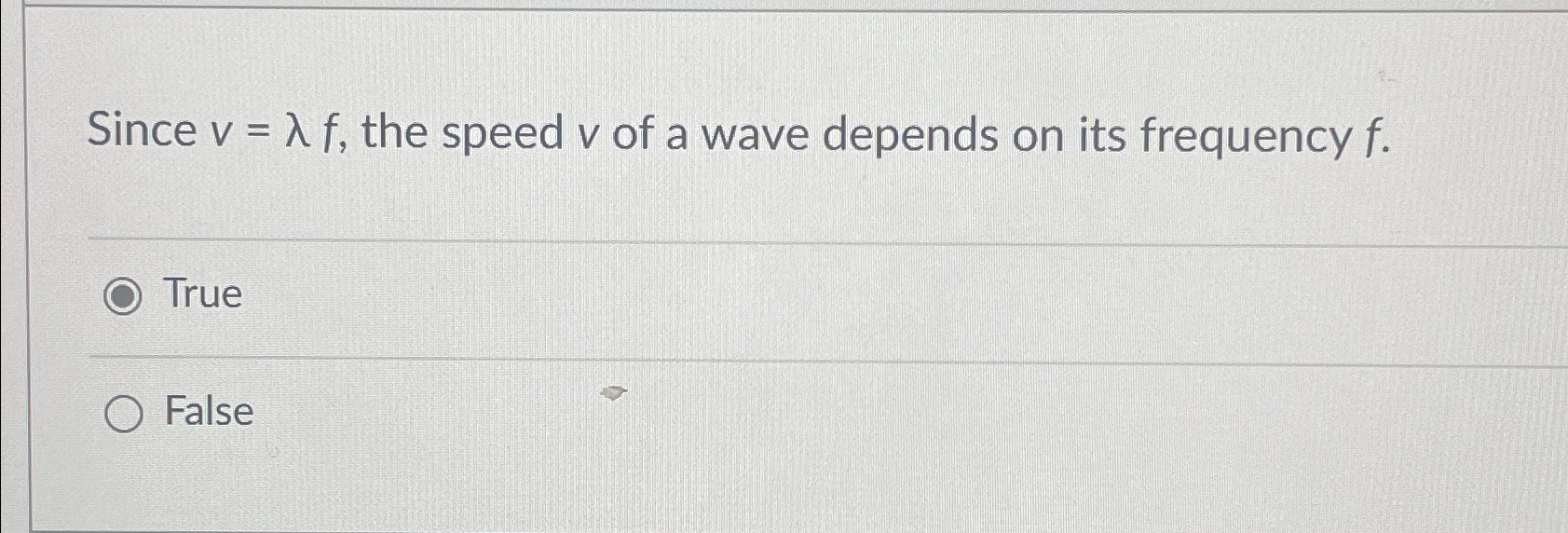 Solved Since v=λf, ﻿the speed v ﻿of a wave depends on its | Chegg.com