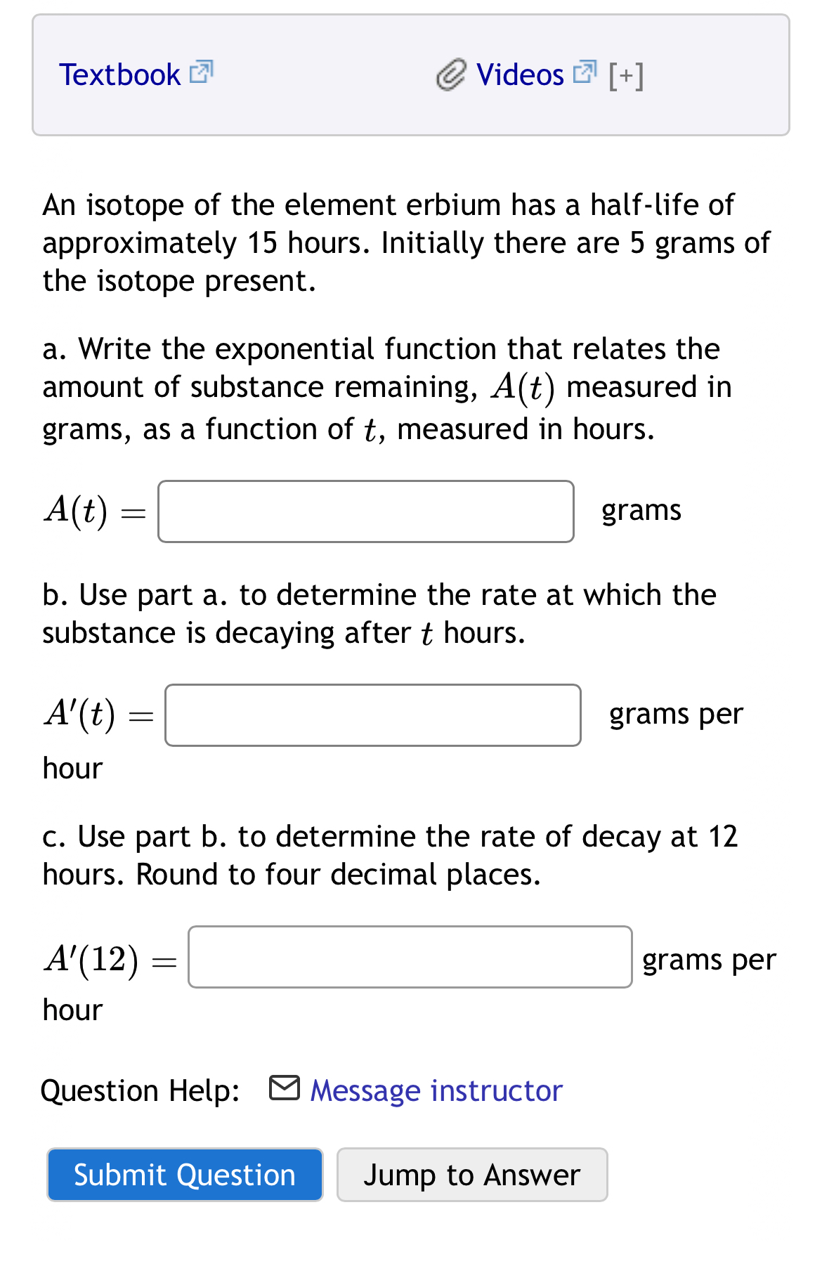 Solved TextbookVideos []π[+]An isotope of the element erbium | Chegg.com