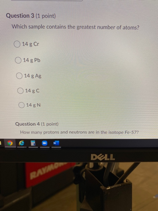 Solved Question 3 (1 point) Which sample contains the | Chegg.com