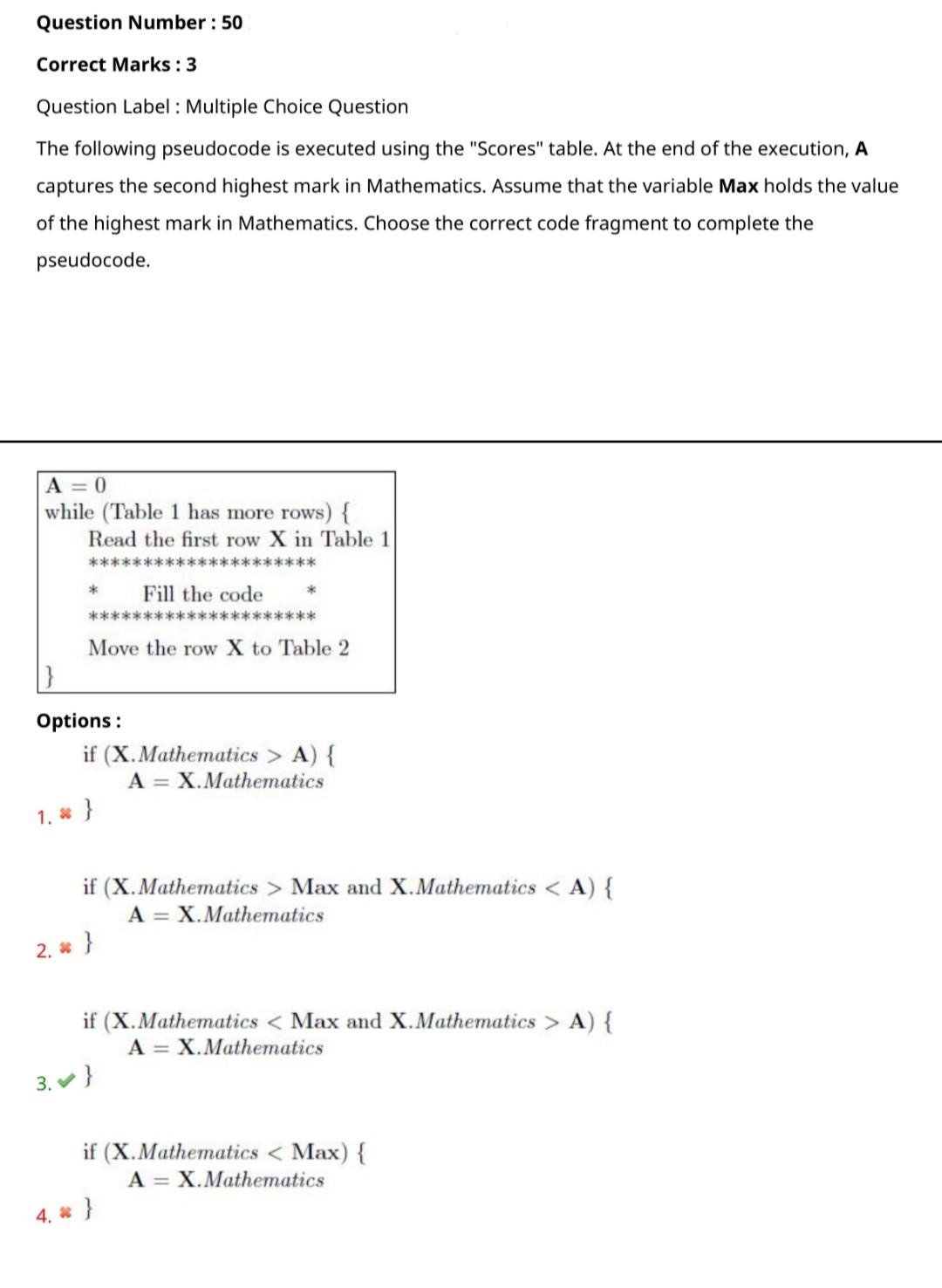 Solved Question Number : 47 Correct Marks : 0 Question Label | Chegg.com