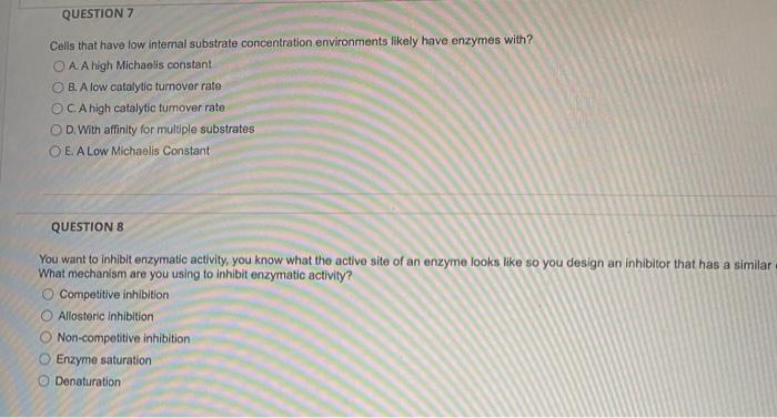 Solved Enzyme activity is dependent on substrate | Chegg.com