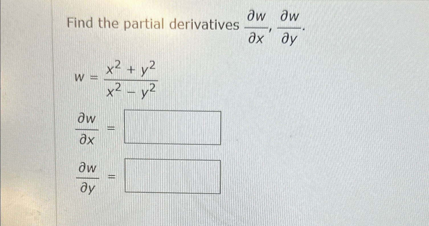 Solved Find the partial derivatives | Chegg.com